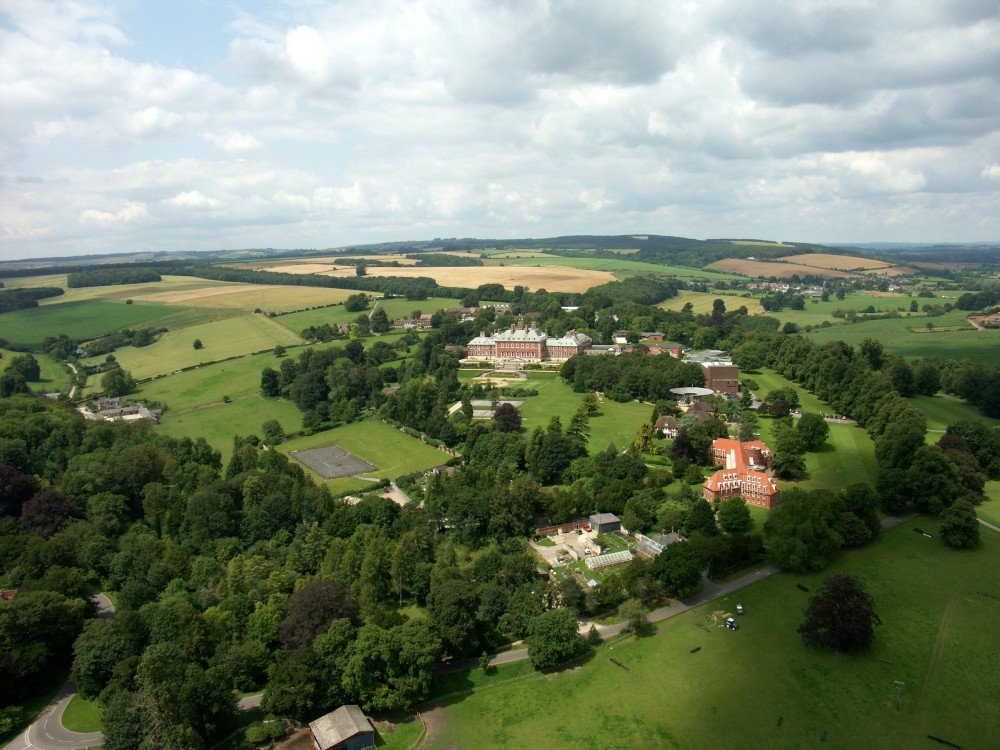 "Bryanston, Dorset. Bryanston School buildings and surrounding area ...