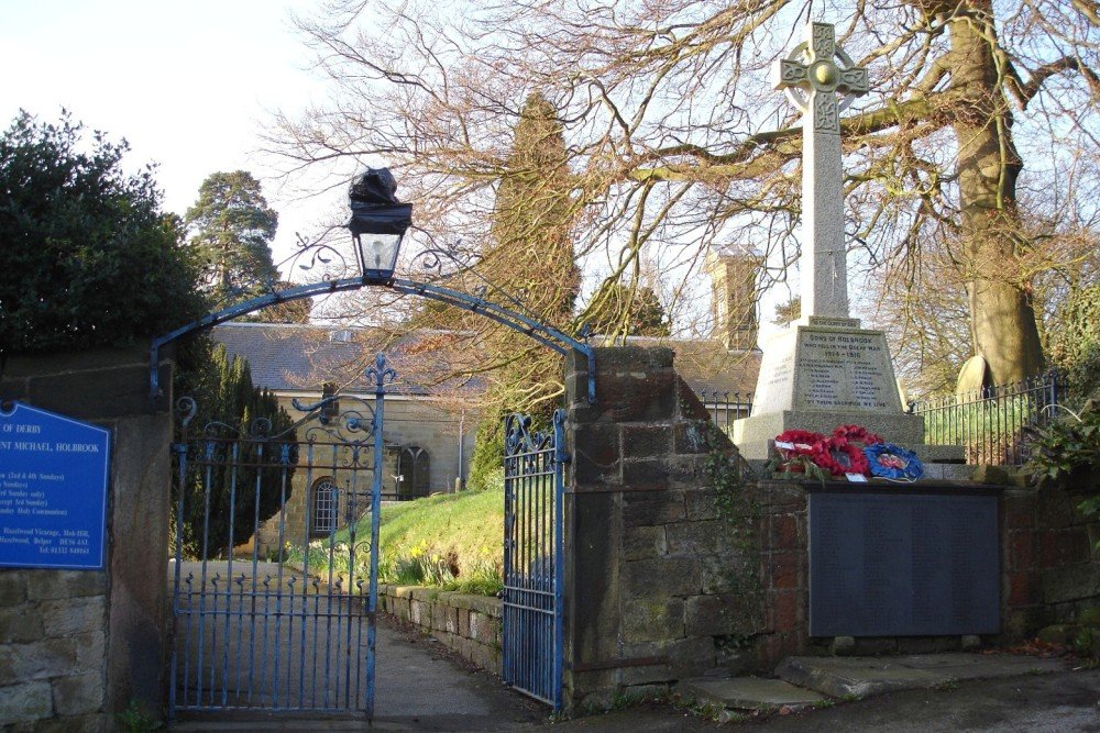 "War Memorial and entrance to the Parish Church, Holbrook, Derbyshire ...