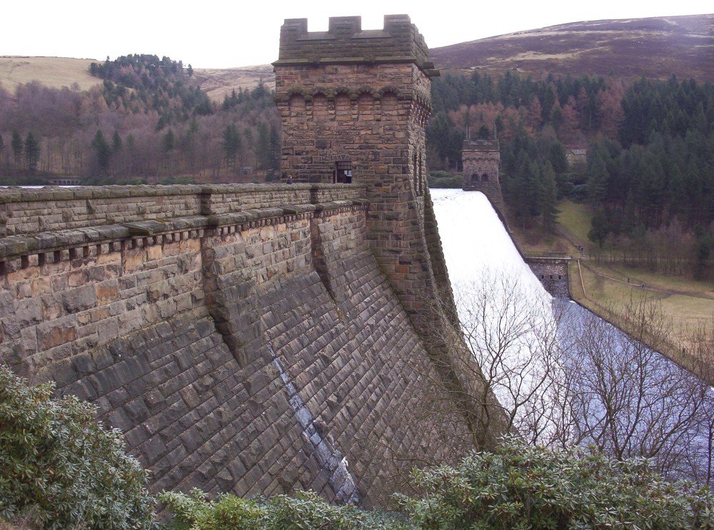 "Derwent dam in overflow, looking from the west access road" by Daren ...