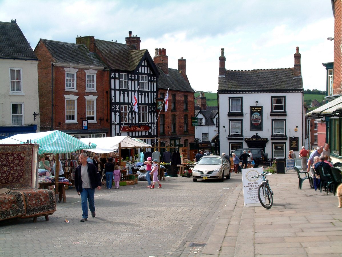 "The main street, market day, Ashbourne, Derbyshire." by P. G. Wright ...