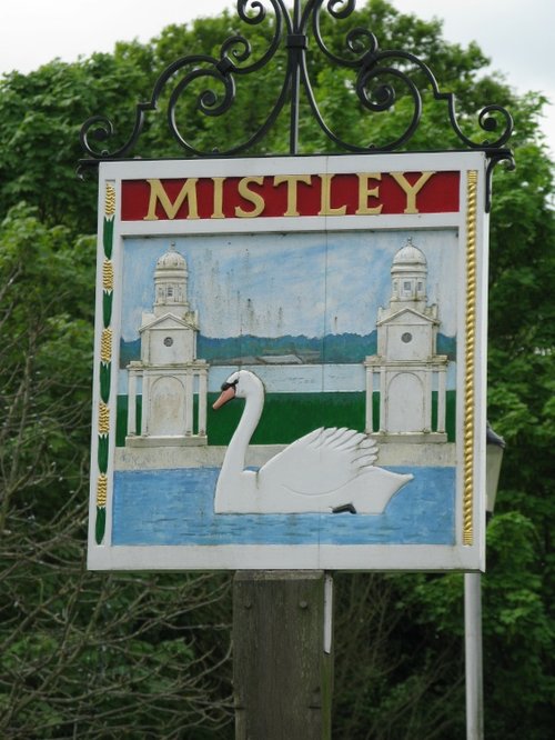 "Mistley village sign" by Ted at PicturesofEngland.com